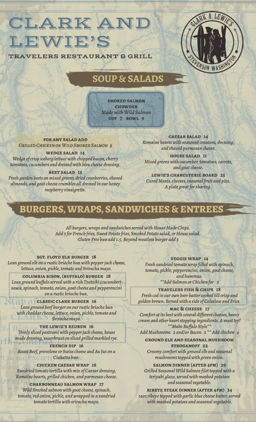 Menu – Clark & Lewie’s